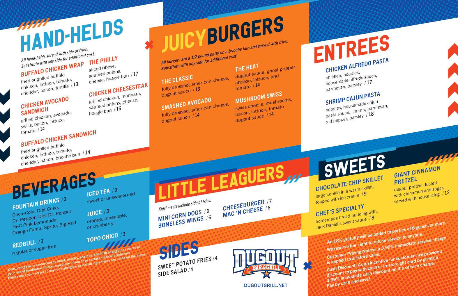 Menu | Dugout Bar & Grill